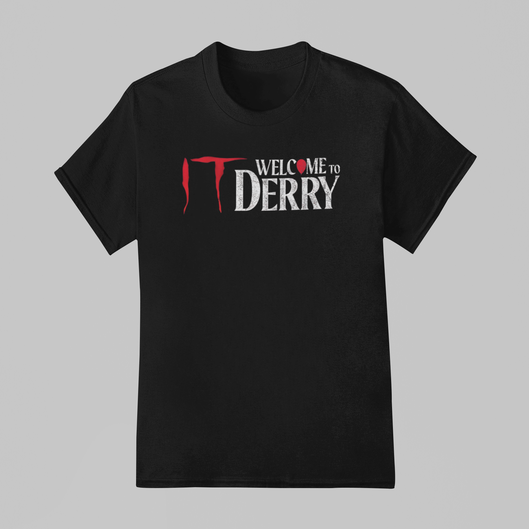 Camiseta Básica Unissex IT: Bem Vindo A Derry Logo Name – geekroyal